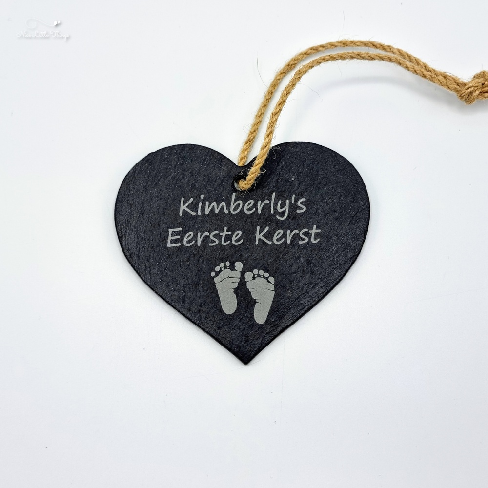 Kerstbal Leisteen Hartje | Snelle levering | Nice Little Things