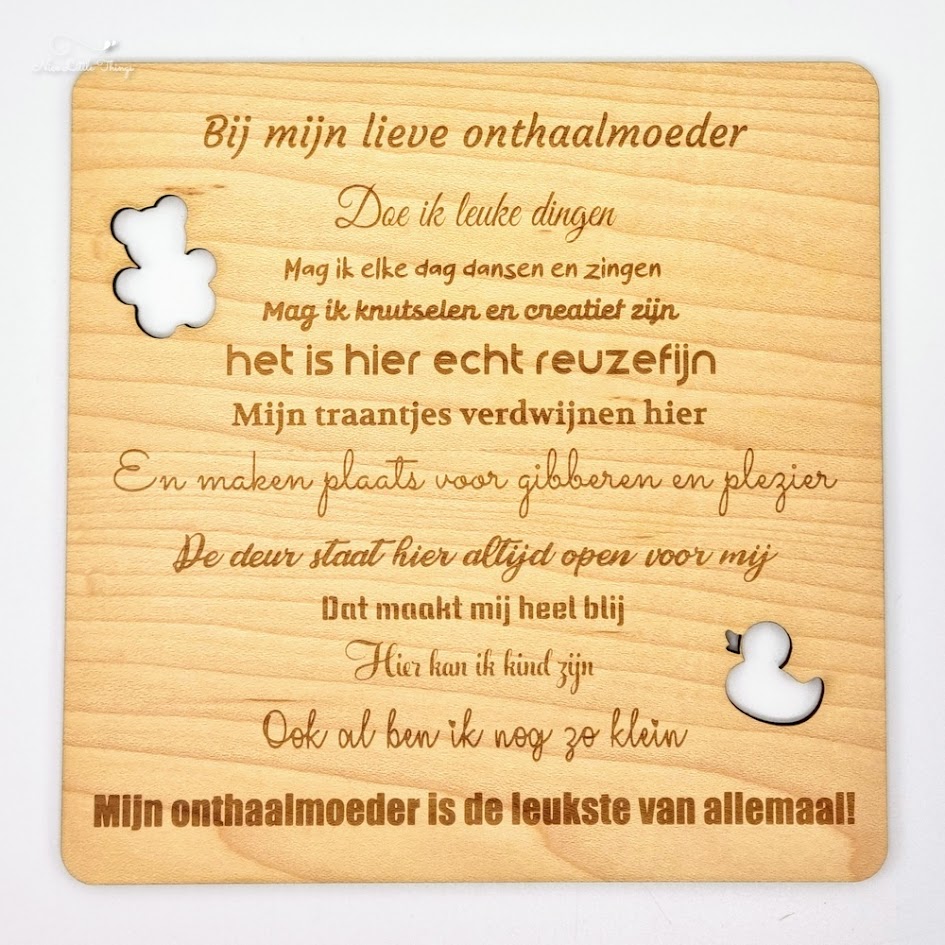 Bord Onthaalmoeder Quote | Snelle levering | Nice Little Things